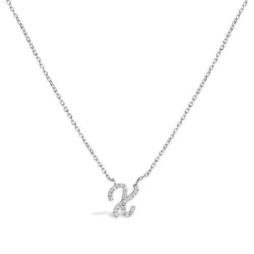 HAUS OF BRILLIANCE 10k Gold Diamond Accent Initial Pendant Necklace - White | X
